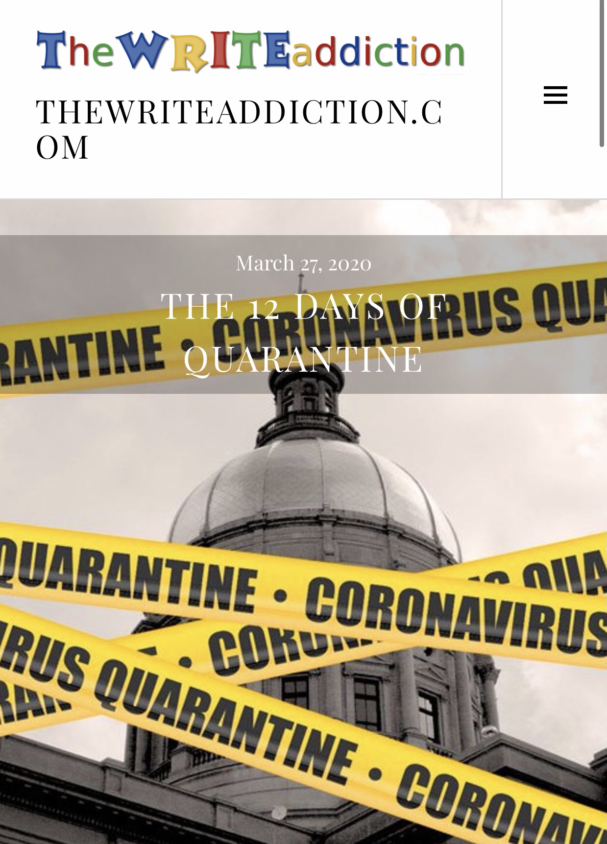 The 12 Days of Quarantine (1 Year Later…) – TheWRITEaddiction.com